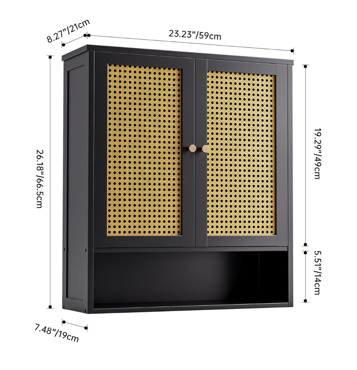 Armoire Murale de Salle de Bain en Bambou avec 2 Portes (Neuf avec ...