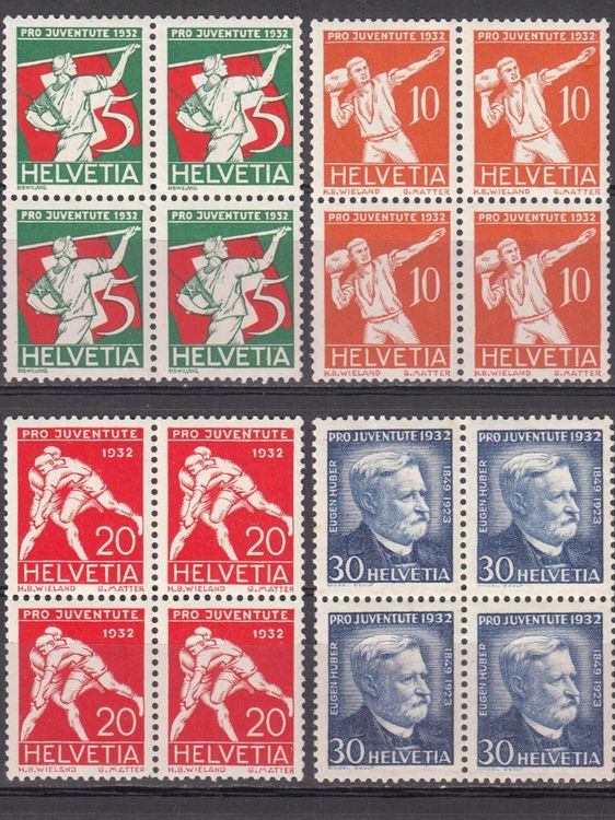 SBK J61 - J64 im 4er-Block (postfrisch) (Gebraucht) in Bürglen TG für CHF 1 – mit Lieferung auf ...