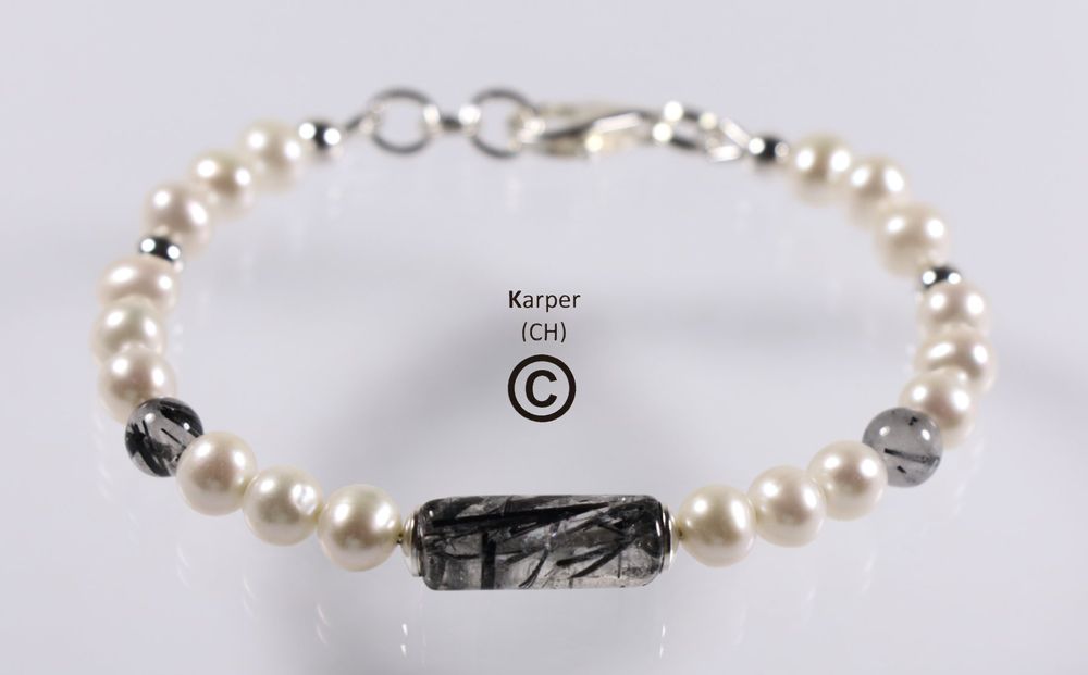 Turmalin Quarz, SWZPerlen/ Quartz Turmaline, Perle eau douce | Kaufen auf Ricardo