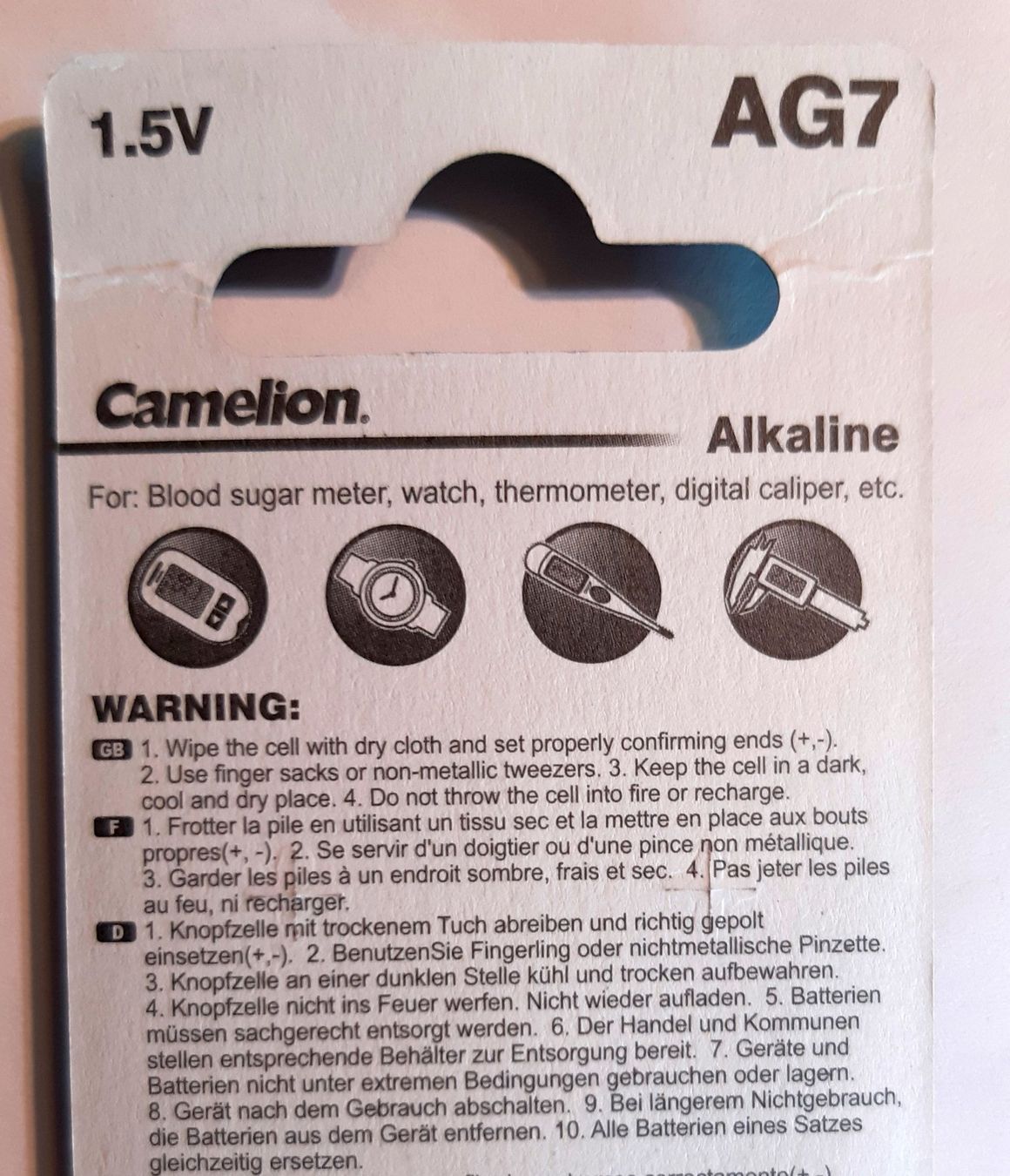 4 Stück AG7 LR 927 395 Alkaline Camelion Batterien (Neu und ...