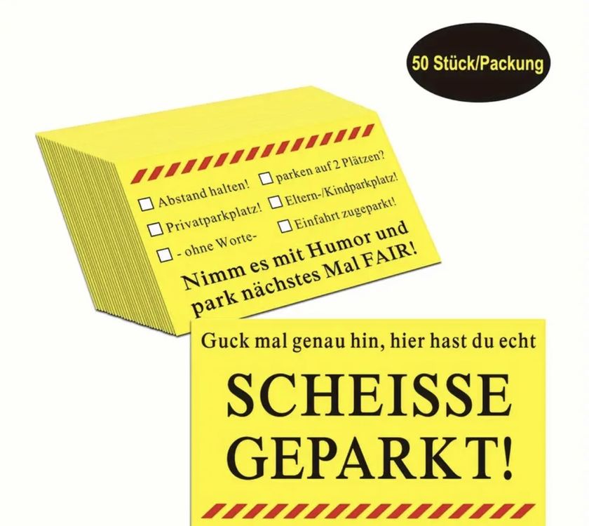 Parkkarten "Scheisse geparkt" 50 Stk. witzig | Kaufen auf Ricardo