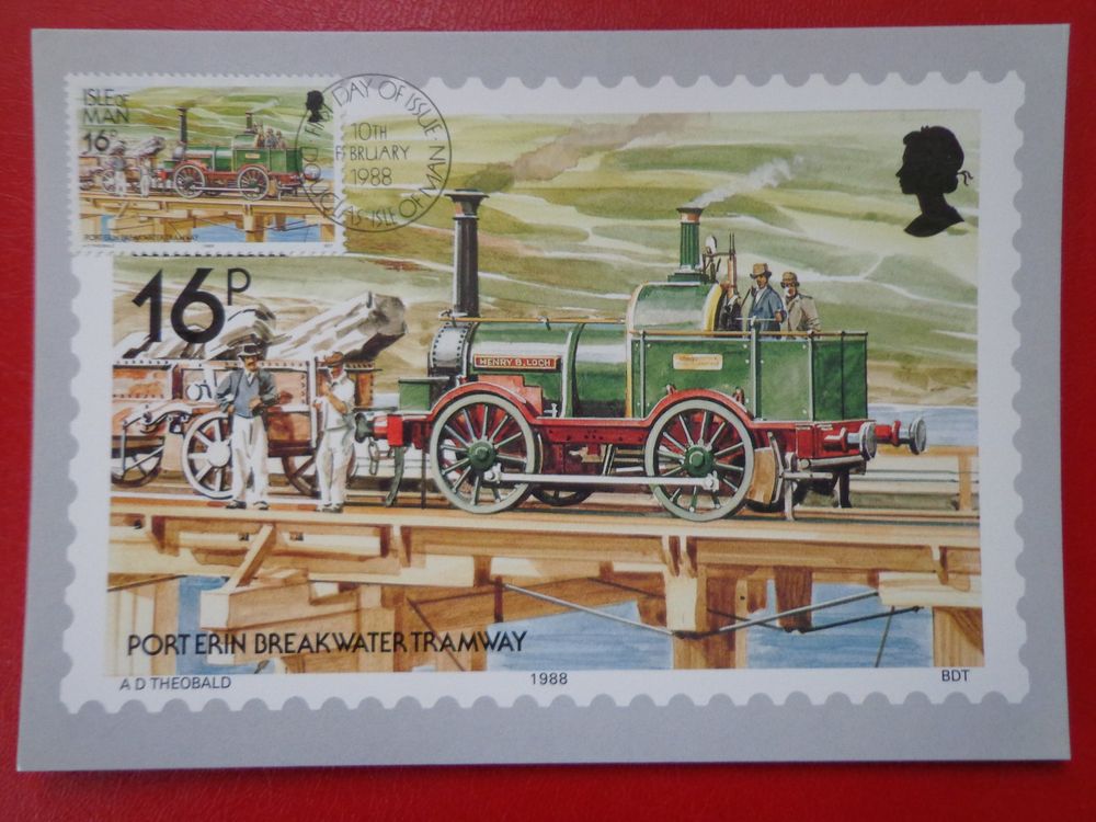 Maximumkarte MK 1988 Isle of Man RAILWAYS & TRAMWAYS (Neu (gemäss Beschreibung)) in Le Locle für ...