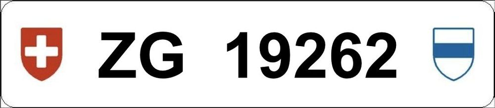 Kontrollschild / Autonummer Kanton Zug ZG 19262 (Neu (gemäss Beschreibung)) in Oberramsern für ...