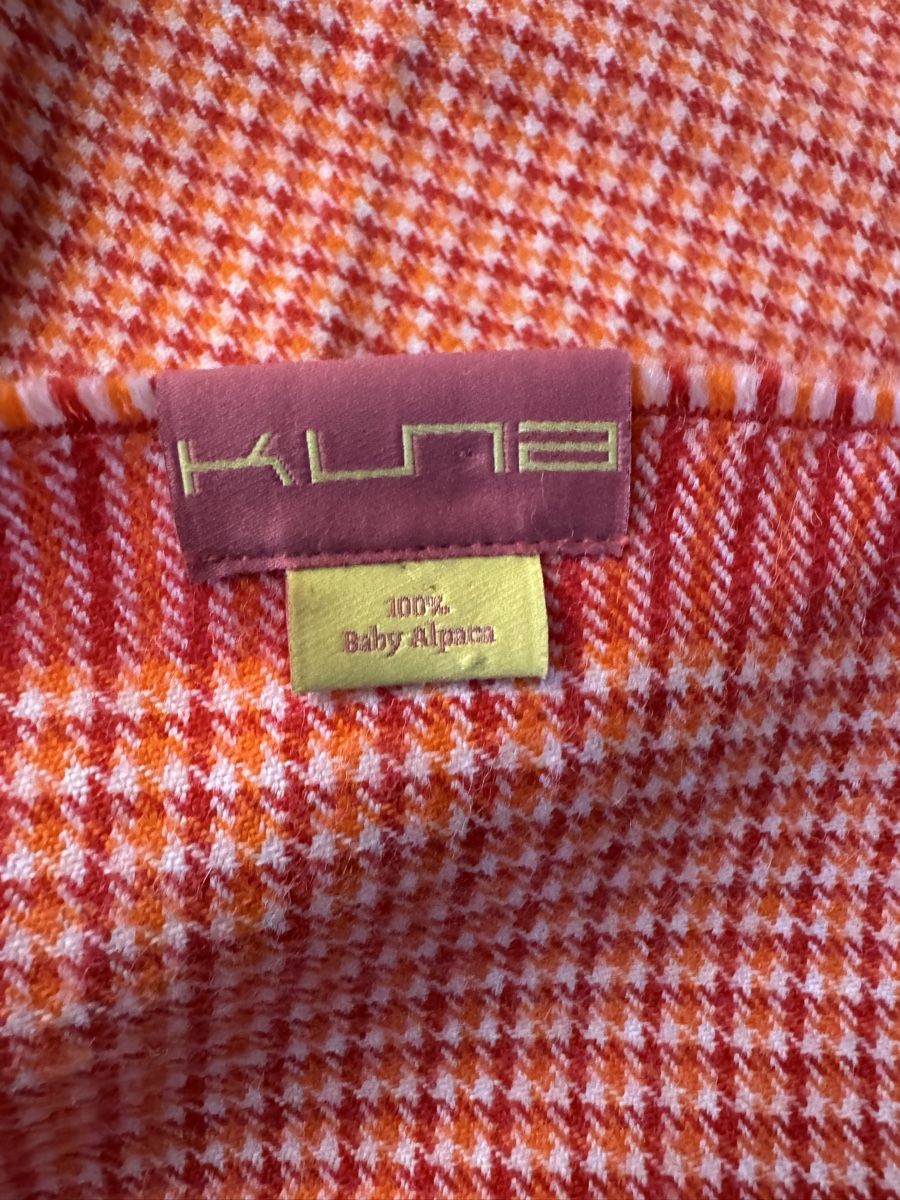 Kuna Alpaka Schal, Orange/Weiss, Top Zustand! (Neu (gemäss Beschreibung ...