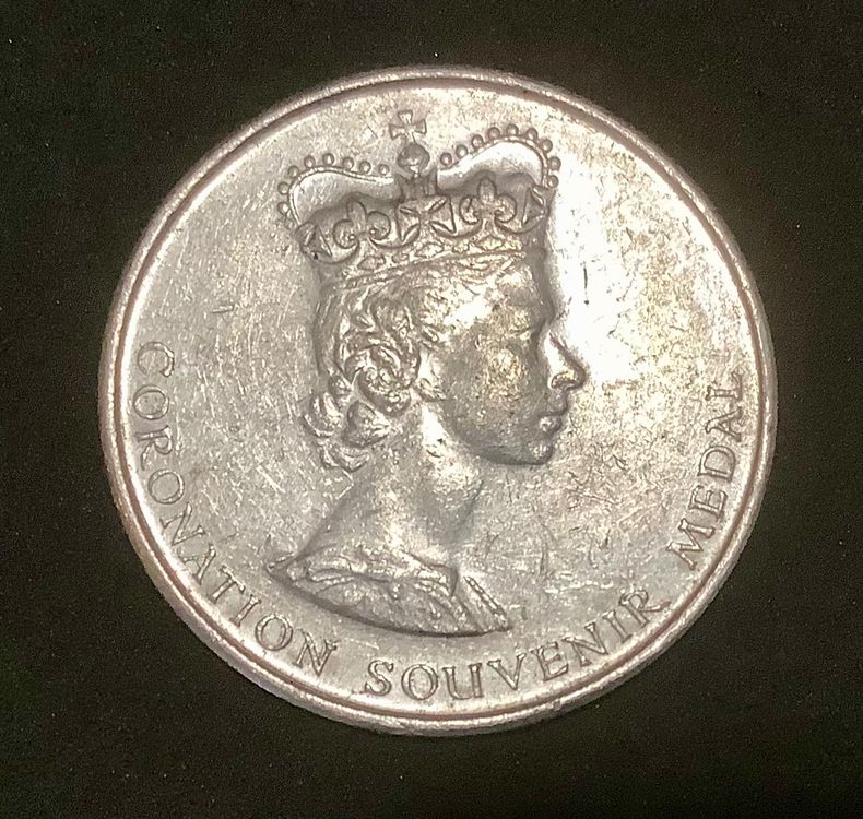 1953 - QUEEN ELIZABETH II Souvenir Medaille Krönung England (Gebraucht ...