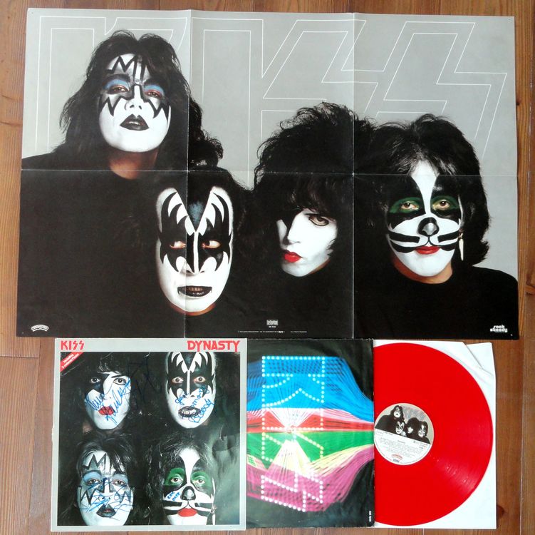 LP KISS DYNASTY red Vinyl + Poster, original Unterschriften (D'occasion ...