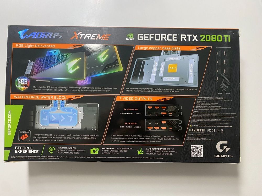 AORUS NVIDIA 2080TI 11GB WATERCOOL!!! | Kaufen auf Ricardo