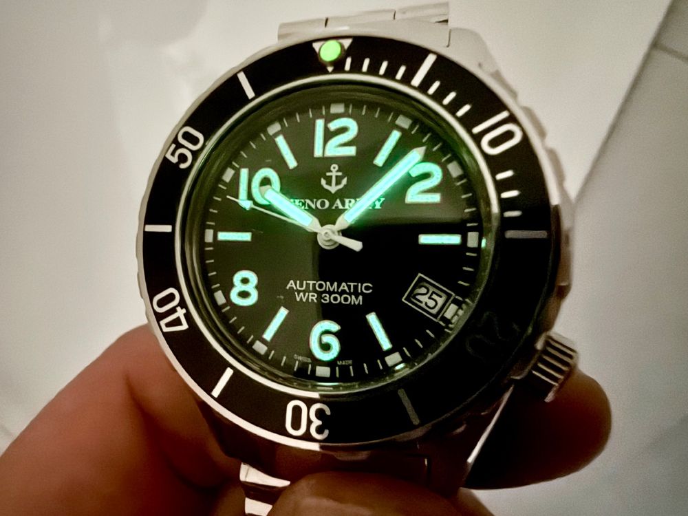 ZENO Army Diver Automatic, Original design from 1970, SRP658 (Neu und ...