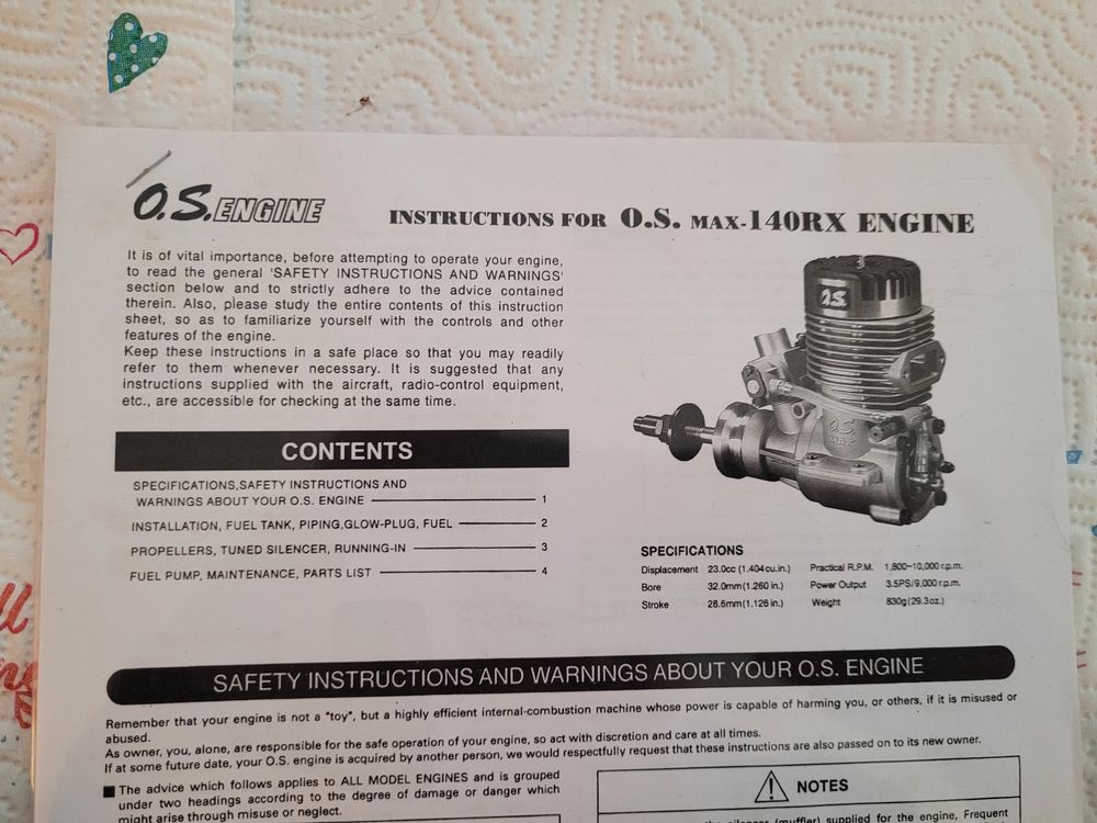 F3A Motor, OS MAX 140 RX, inkl. Resorohr, guter Zustand (Gebraucht) in ...