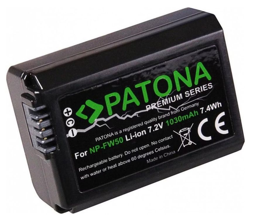 Akku Patona Premium NP-FW50 1030mAh Li-ion (für SONY) *NEU* (Neu und originalverpackt) in ...