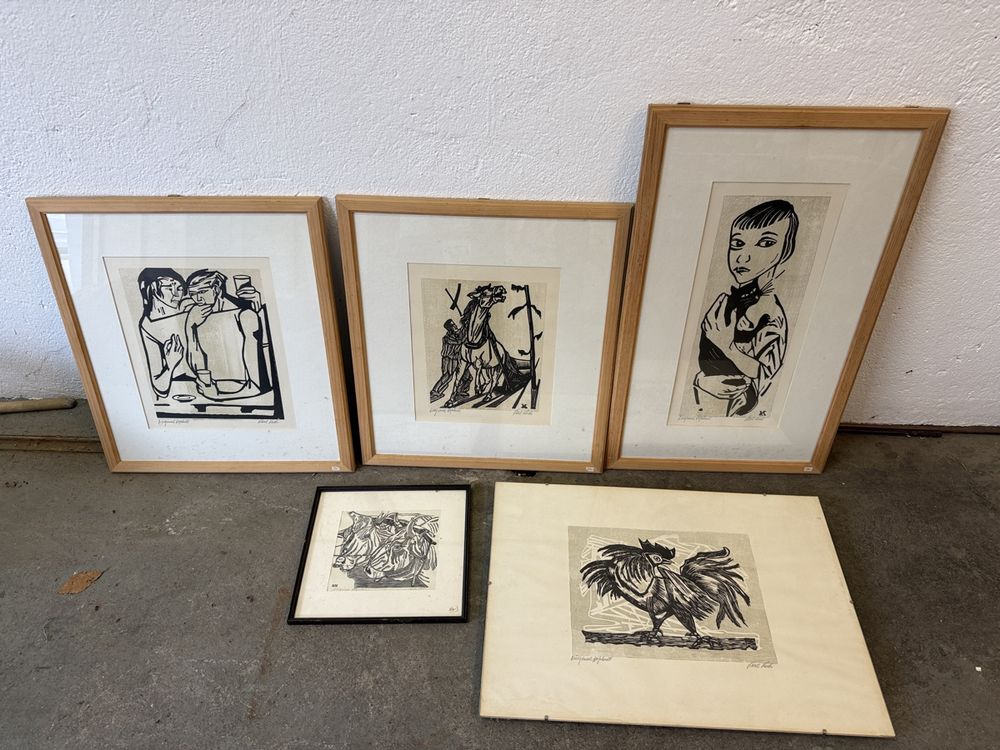 Karl Krebs 5x Holzschnitt aus Nachlass Kunstauktion ab 1.- (Gebraucht ...