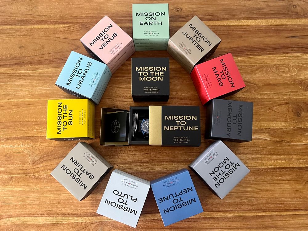 Omega x Swatch Moonswatch 13p. full collection with 2x SHINE (Neu und ...