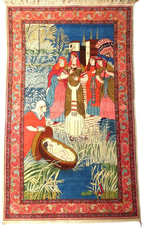 Bildteppich Persien Pictorial Jewish Carpet Moses Tapis | Kaufen auf ...