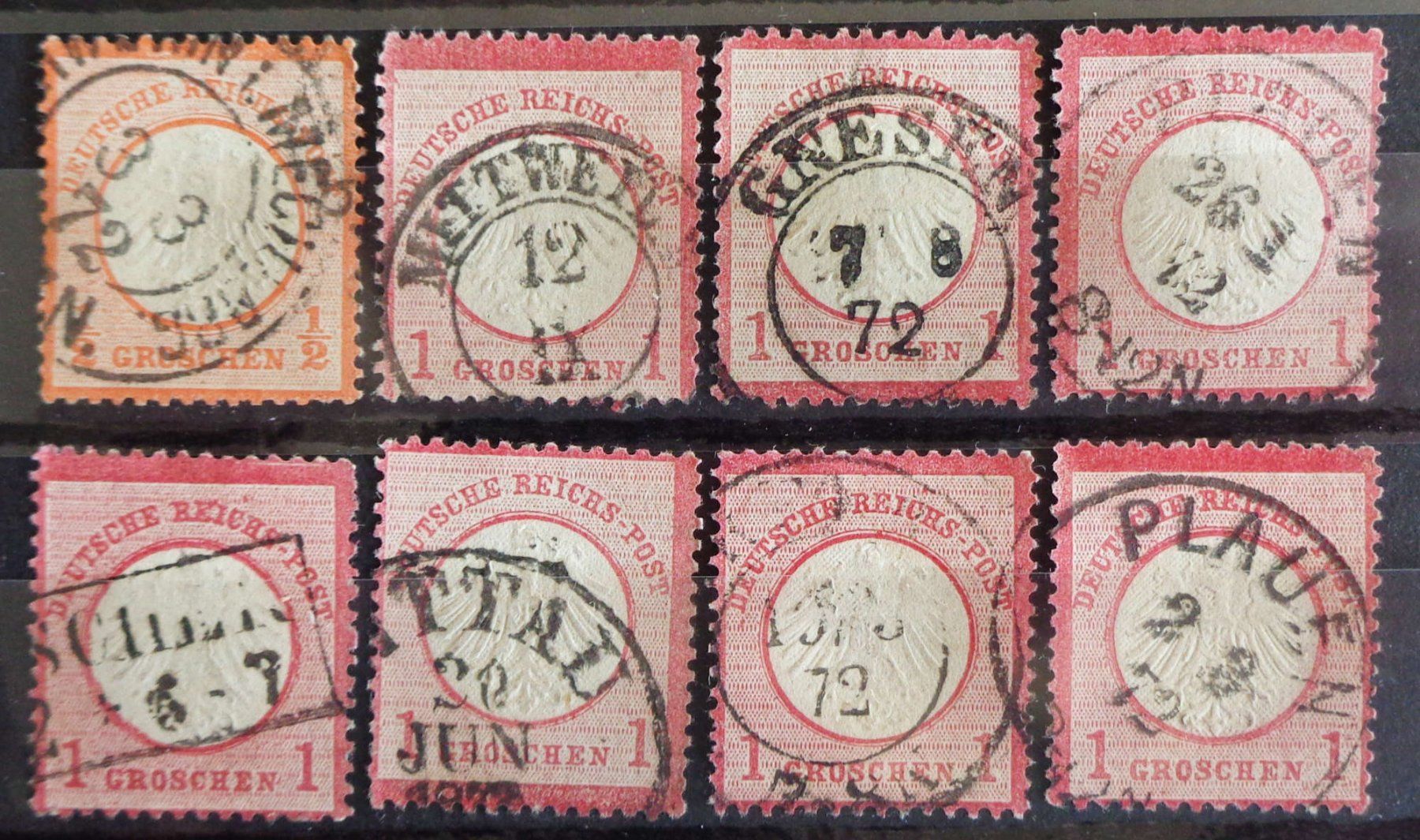 DEUTSCHES REICH 1872: Kleiner Schild, meist 1 Groschen, O (Gebraucht ...