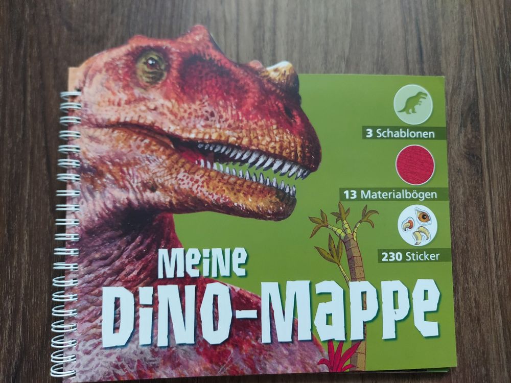 Dino-Mappe Stickerbuch Malbuch Schablonen Dinosaurier (Neu (gemäss ...