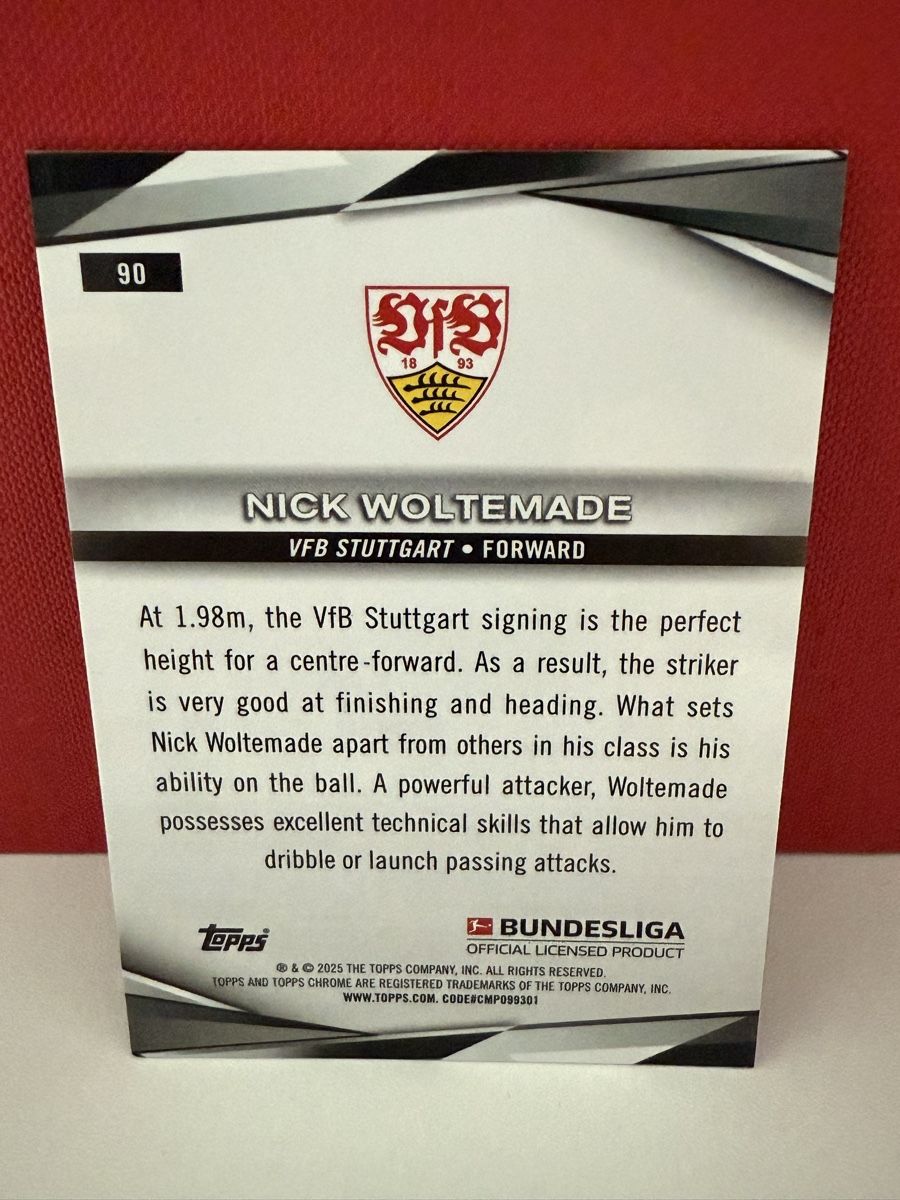Topps Chrome Bundesliga Nick Woltemade VFB Stuttgart (Gebraucht) in ...