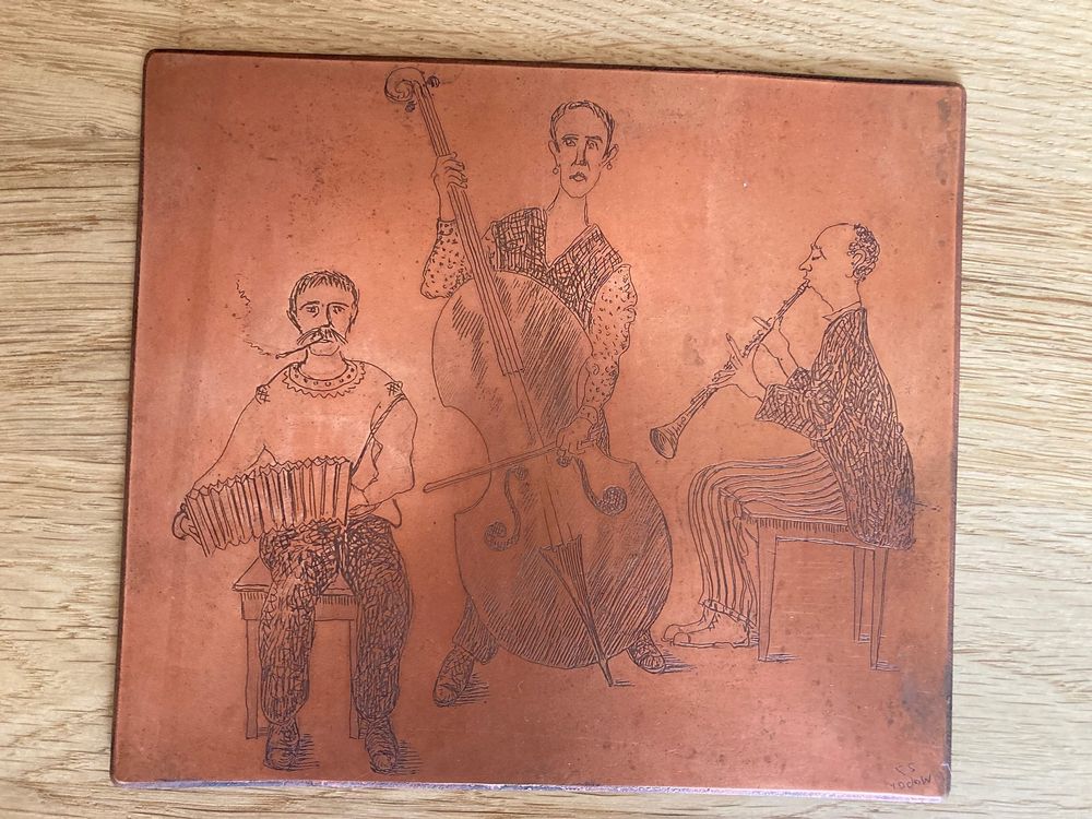 Volksmusik, Kupferplatte - Stich von August Weber 1957 (Gebraucht) in ...