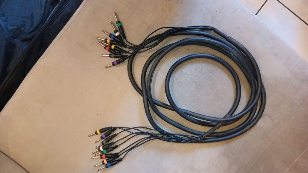 1 Stück Multicore Kabel 8 x Klinke Mono 3 m, farbige Stecker (Gebraucht ...