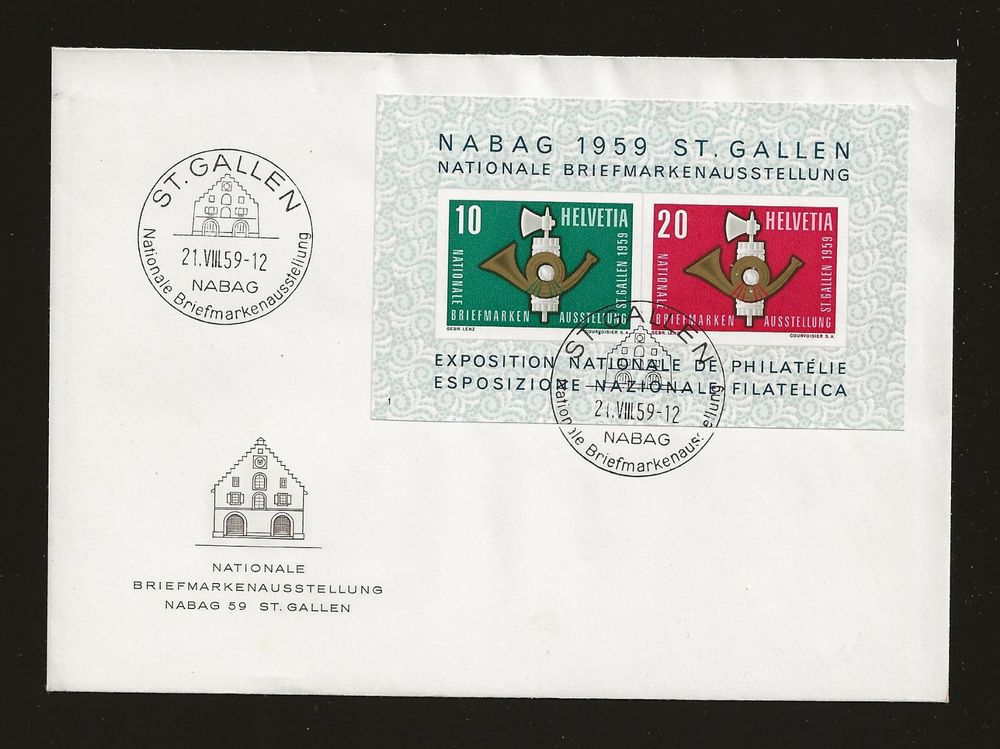 NABAG 1959 St. Gallen Beleg mit Block (Gebraucht) in Frauenfeld für CHF ...