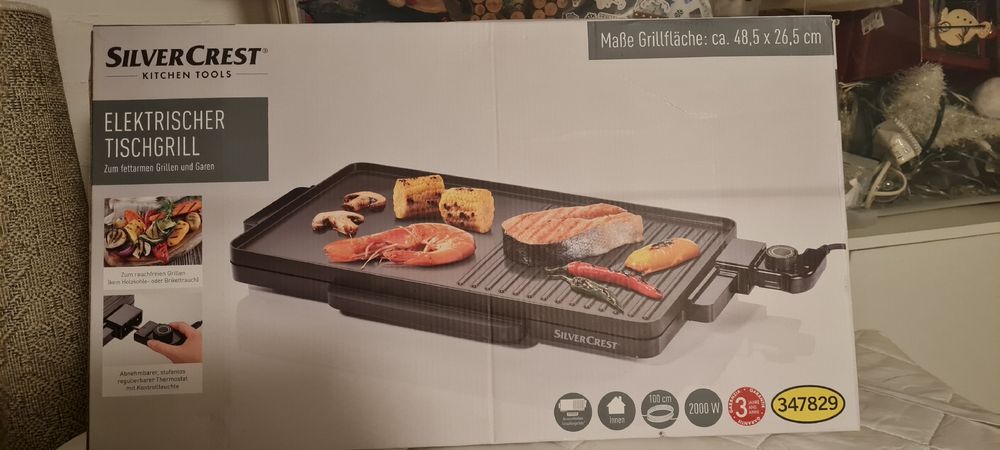 Elektrischer Tischgrill SilverCrest, einmal benutzt (Neu (gemäss Beschreibung)) in Pratteln für ...
