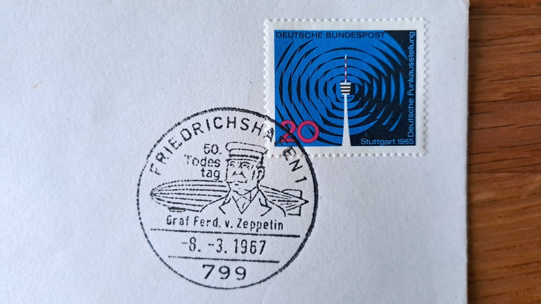 Ersttagsbrief zum 50. Todestag von Graf v. Zeppelin (Gebraucht) in ...