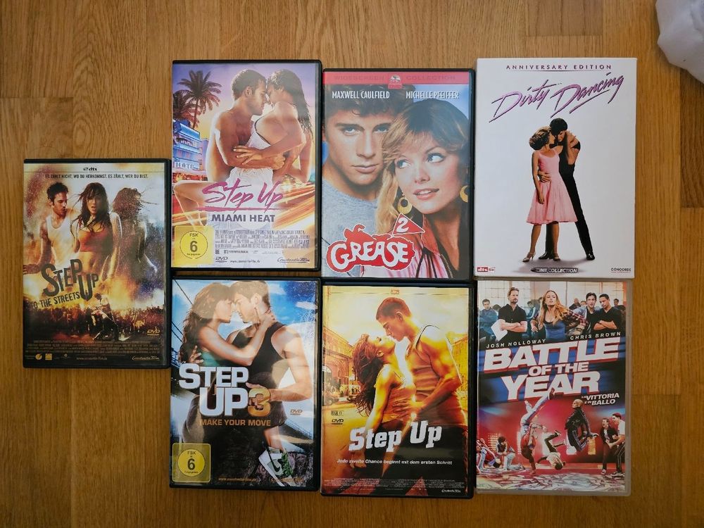 7stk diverse Tanz-DVD's (Step up, Grease, Dirty Dancing) (Neu (gemäss ...