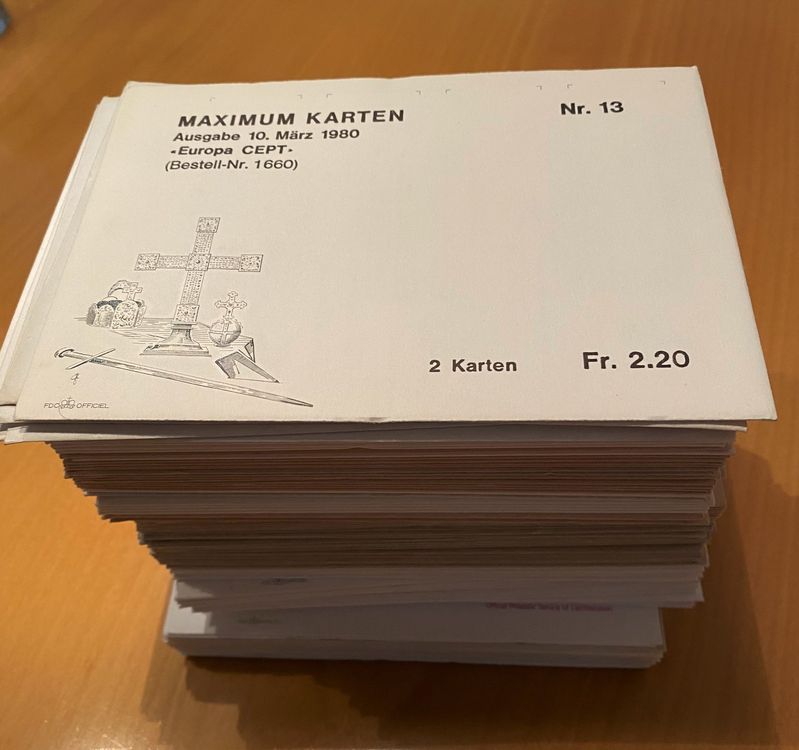 118 Maximumkarten Lichtenstein Nr. 4 bis 129 (Gebraucht) in Kreuzlingen für CHF 18 – mit ...