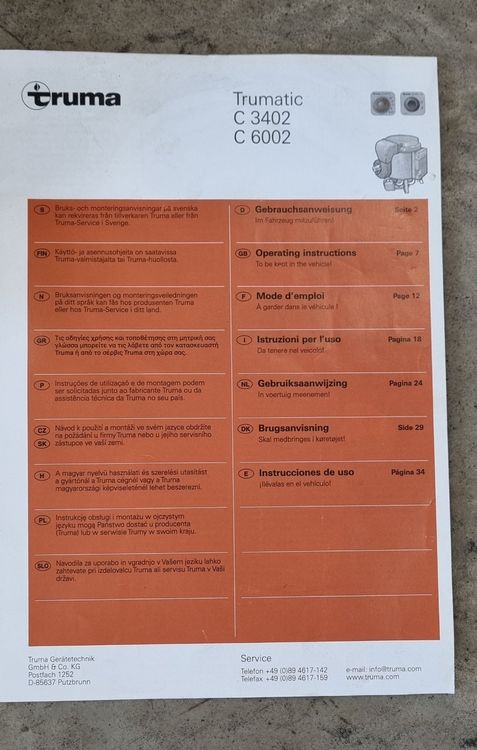 Truma C 603-E /C 6002 Heizgerät/Boiler (Gebraucht) in Wetzikon ZH für ...