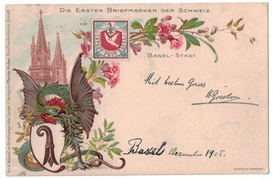 Basel-Stadt, Die ersten Briefmarken der Schweiz, gel. 1905 | Kaufen auf Ricardo