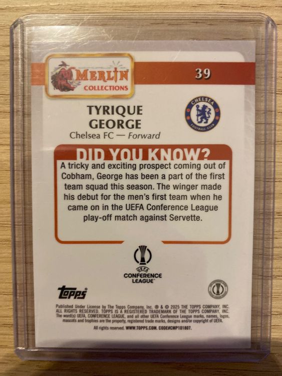 Topps Merlin 24/25 Tyrique George /125 Chelsea (Neu (gemäss ...