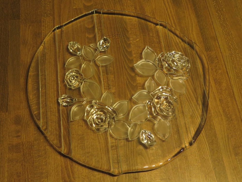 Glasplatte / Tortenplatte LA ROSE Becker-Design (Gebraucht) in ...