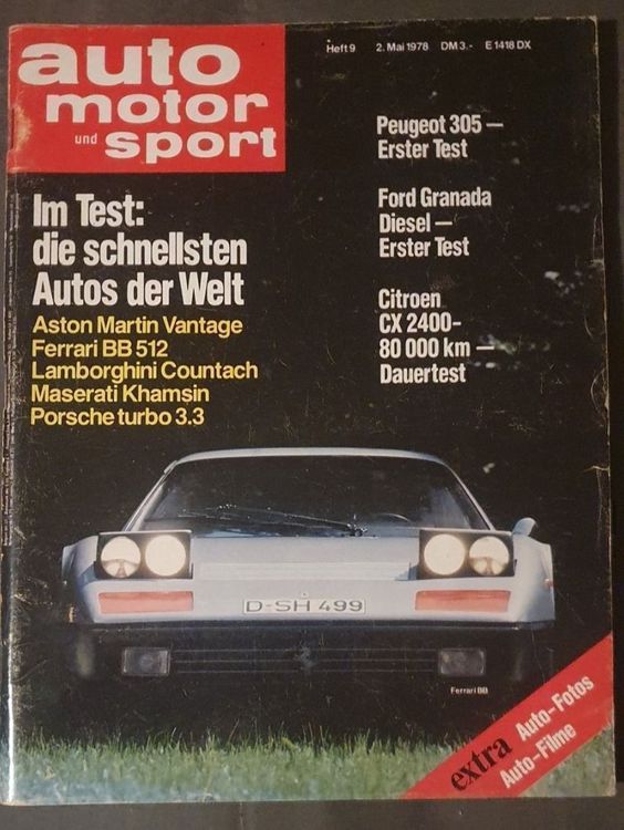 AMS 9/78 Ferrari BB512 Aston Martin Maserati Countach 911 xx | Kaufen ...