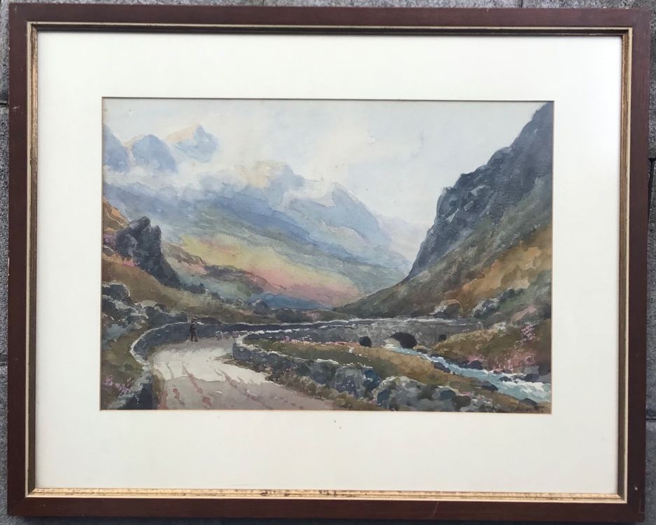 Berglandschaft Aquarell Unleserlich Signiert | Kaufen auf Ricardo