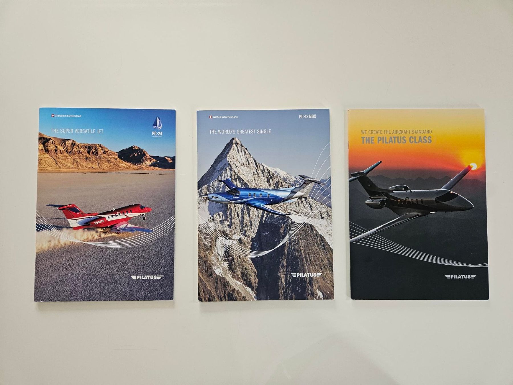 3 Pilatus Flugzeugwerke Stans Broschüren PC-24 & PC-12 NGX (Gebraucht ...