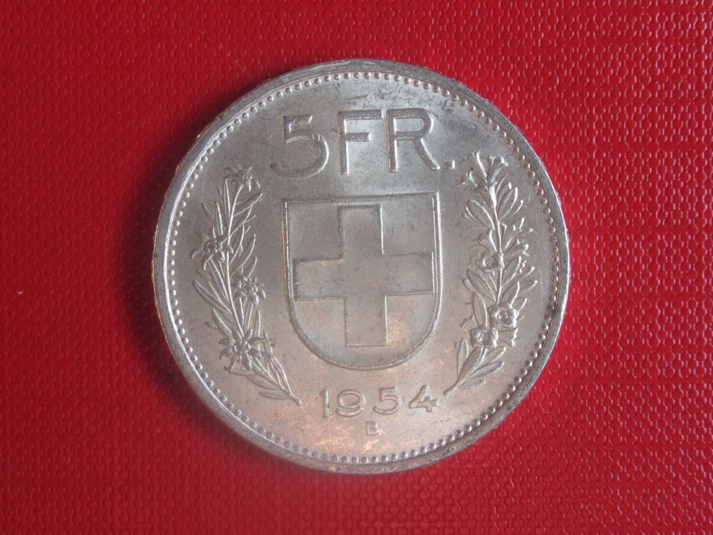5 FRANKEN SILBERMÜNZE 1954 UNZIRKULIERT SEHR SCHÖN (Neu (gemäss Beschreibung)) in Moosseedorf ...
