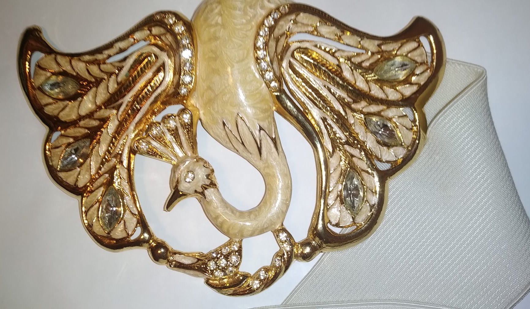 Ceinture vintage class avec boucle paon dorée (D'occasion) à Gland pour ...