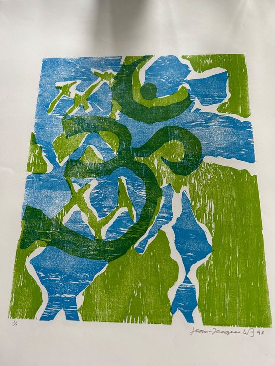 Holzschnitt "OM" J.J.Volz, Unikat in Grün 1/1 (Gebraucht) in ...