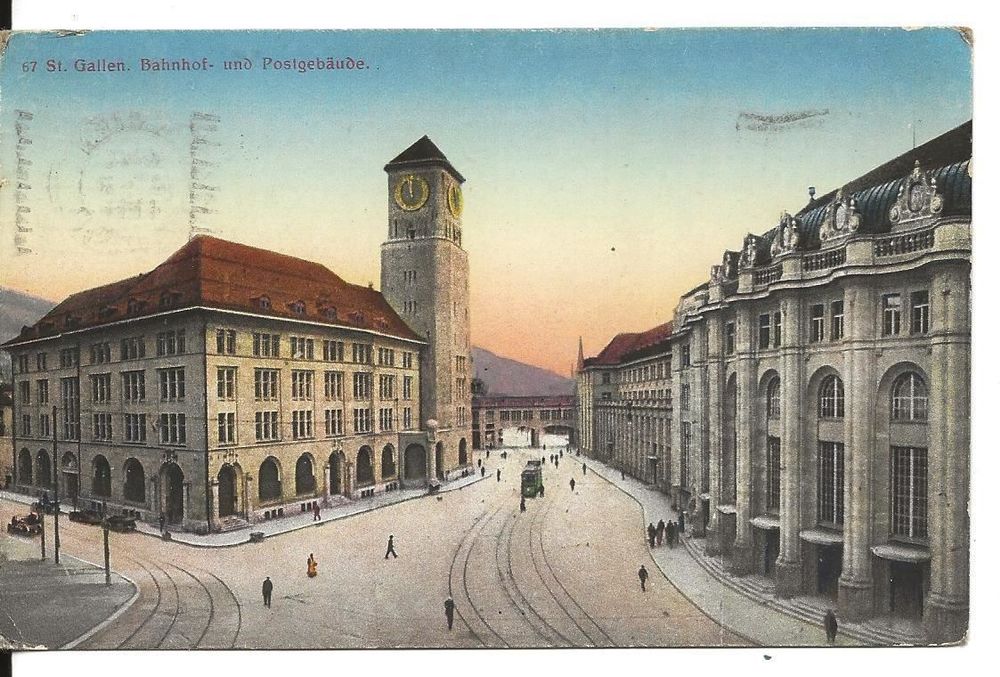 St. Gallen SG Bahnhof Postgebäude Tram 1935 gut erhalten (Neu (gemäss Beschreibung)) in ...