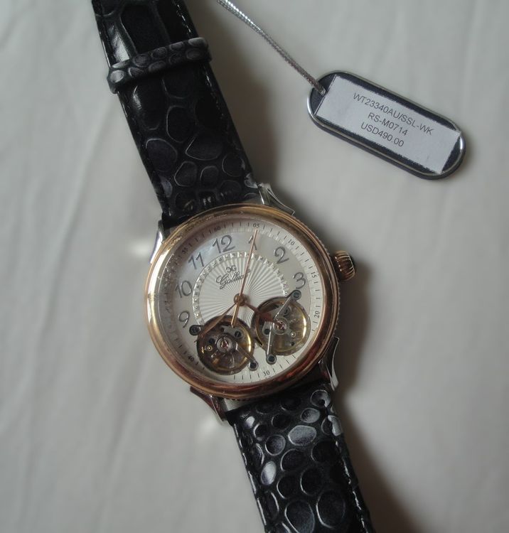 TOLLE DOPPELTE UNRUHE TOURBILLON STYLE UHR 40mm BOX FULL SET (Neu und ...