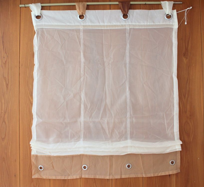 Vorhang / SCHLAUFENGARDINE Creme & Mokka 100 x 147 cm (Gebraucht) in ...
