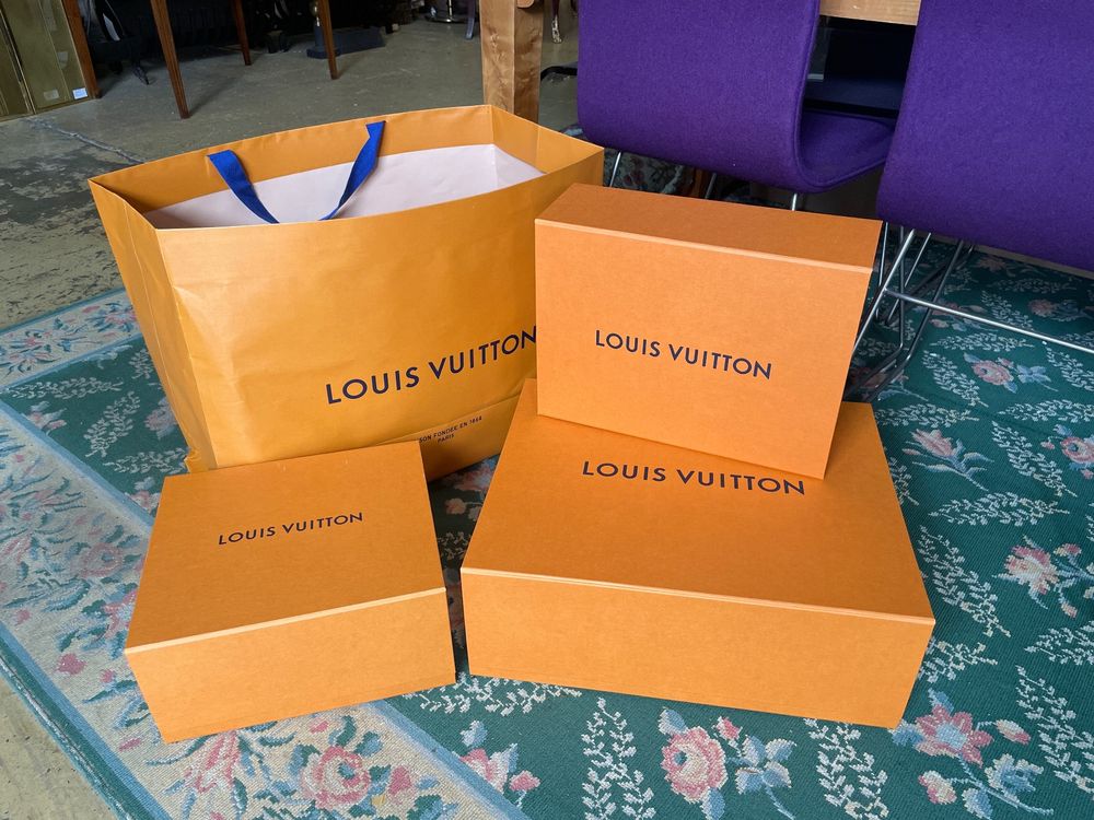 Boîtes et sac Louis Vuitton Paris orange et bleu (Neu und ...