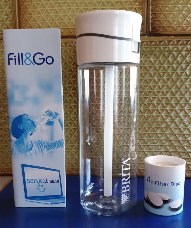 Brita Fill&Go weiss Filterflasche (600 ml) + 4 Filter - NEU | Kaufen auf Ricardo