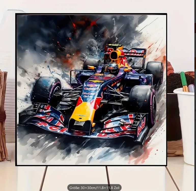 Diamond Painting Red Bull Formel 1 Rennwagen Verstappen-3x30 (Neu und ...