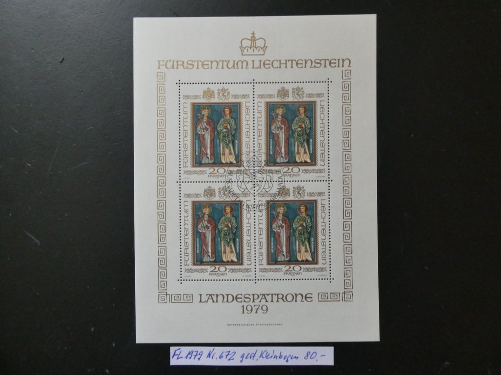 FL 1979 Nr. 672 gestempelter Kleinbogen (Gebraucht) in Lausen für CHF 8 – mit Lieferung auf ...