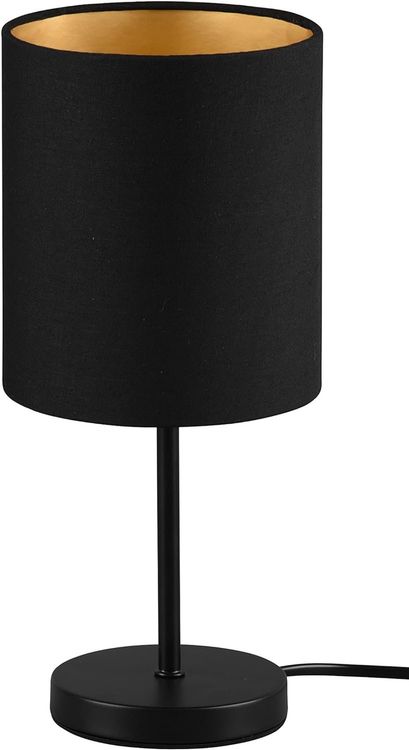 Leuchten Tischleuchte Metall Schwarz matt, Stoffschirm schwa (Neu und ...