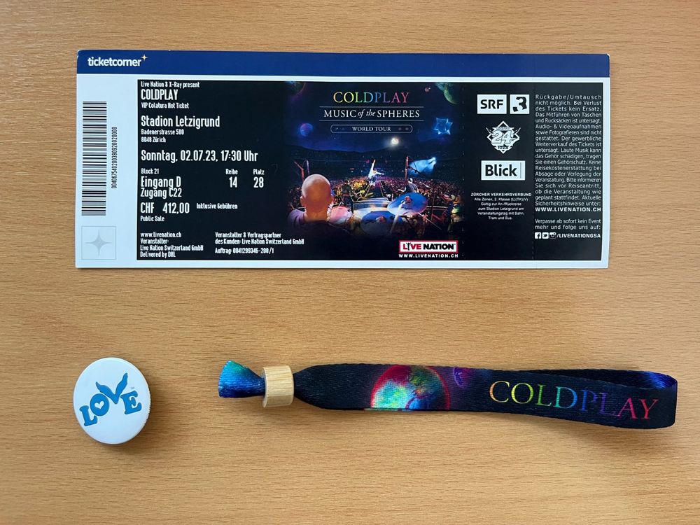 Coldplay VIP Pack | Kaufen auf Ricardo