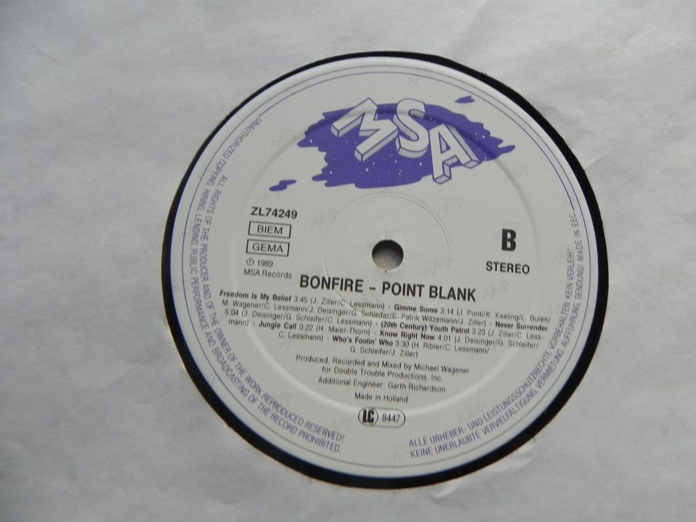 LP Deutschland Hardrock Band Bonfire 1989 Point Blank | Kaufen auf Ricardo