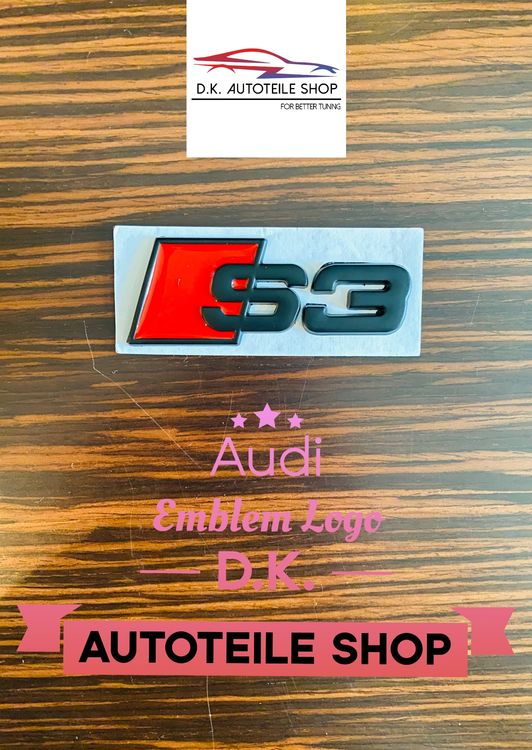 Audi S3 Emblem Schriftzug Logo aus Metall Rot/Schwarz Matt | Kaufen auf ...