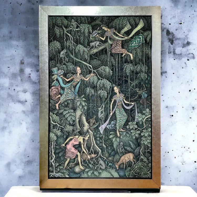 Grande Peinture indonésienne Bali Ubud Samandra années 1960 | Kaufen ...