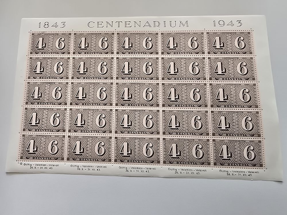 Seltene Briefmarken 1943 Centenarium 4+6 Rappe (Neu (gemäss ...